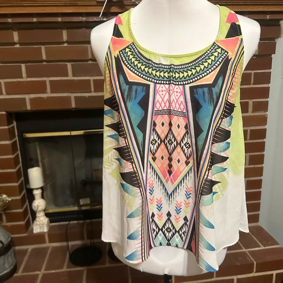 Eyeshadow | Tops | Razorback Sheer Aztec Tank Top | Poshmark
